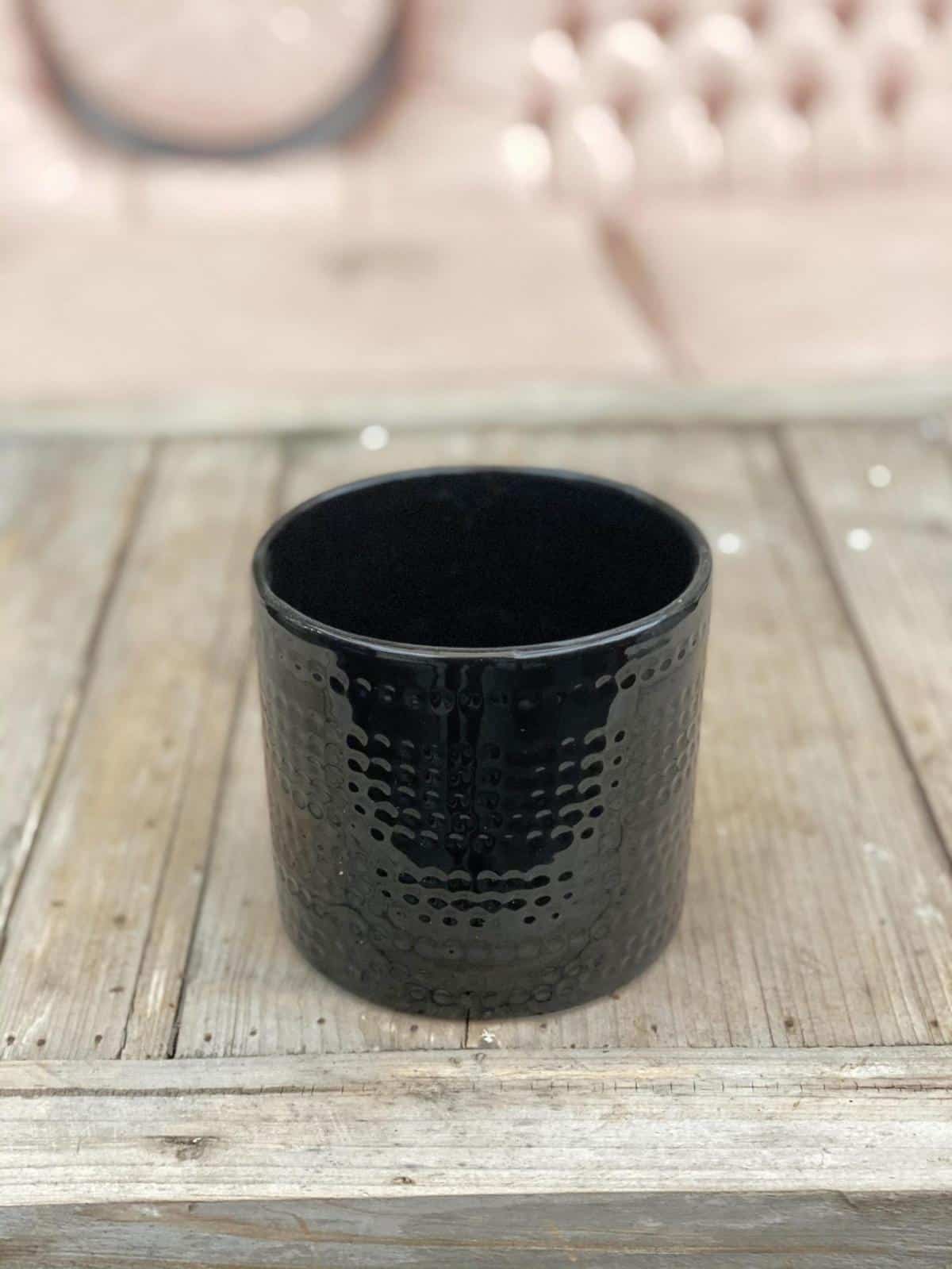 4.5" Black Dimple Ceramic | The Watering Can Flower Market