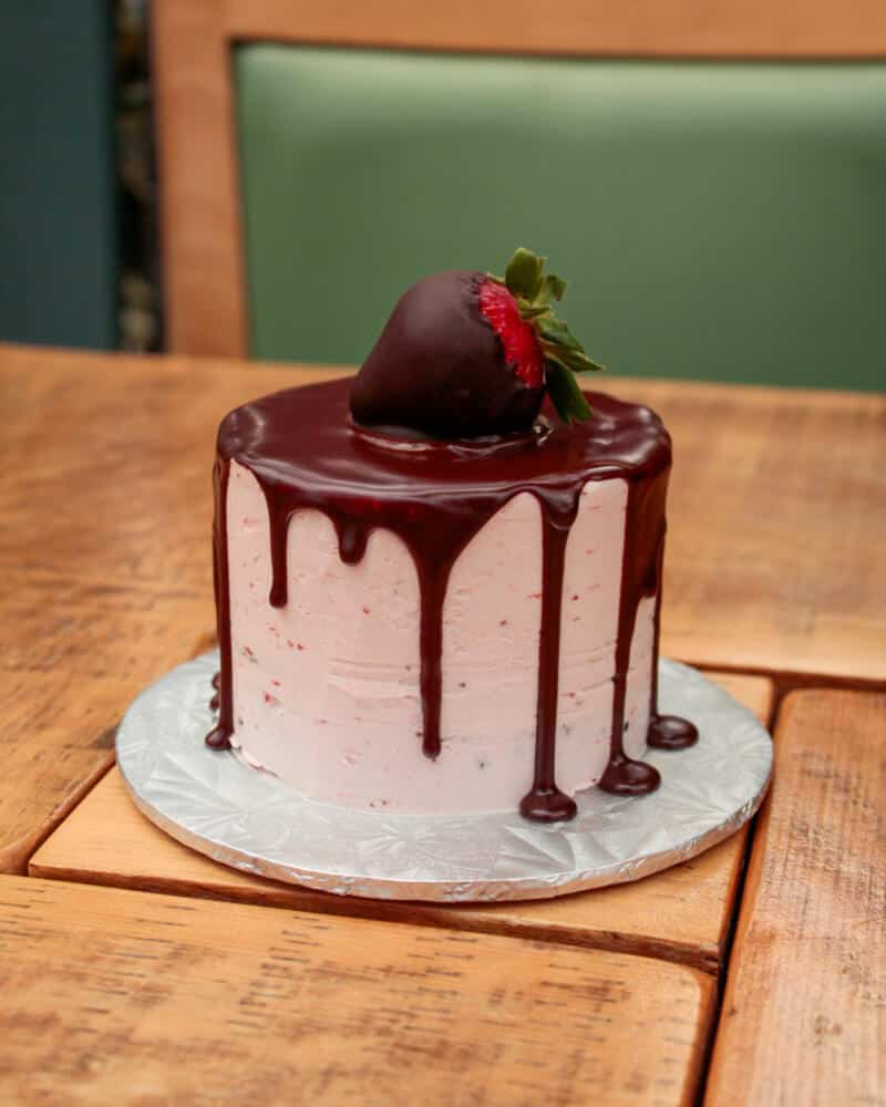 Chocolate Dipped Strawberry Cake for Two | The Watering Can Flower Market