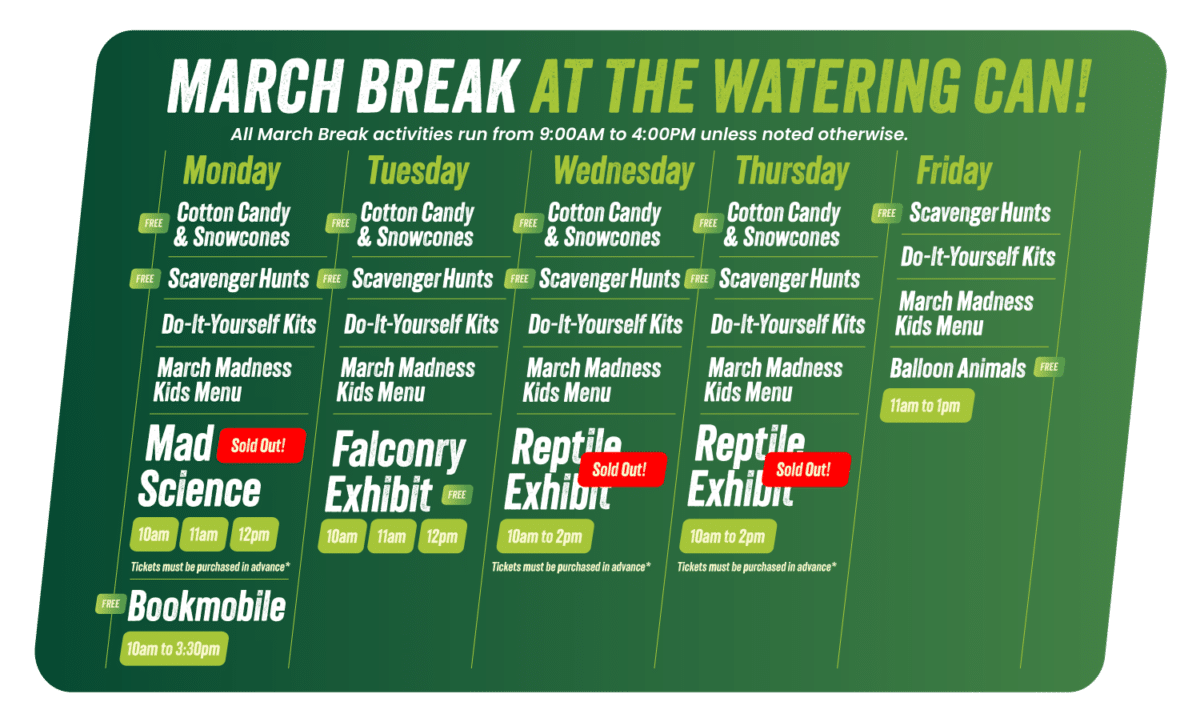 March Break at The Watering Can Flower Market